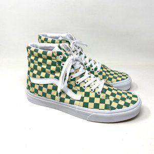 Vans | Shoes | Vans Sk8hi Checkerboard Light Mens Green High Top Canvas ...